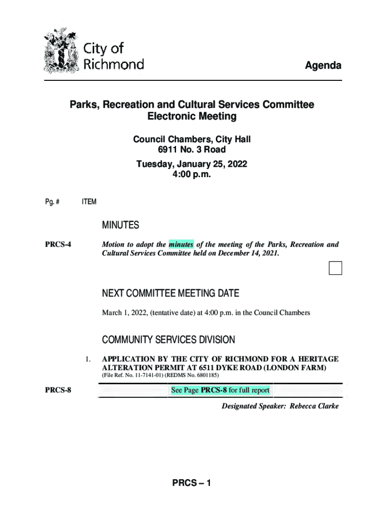 Fillable Online www.richmond.cacityhallcouncilCity of Richmond, BC ...