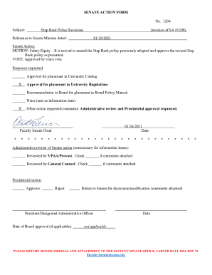 Fillable Online www.pdffiller.com540459436--SENATE-ACTION-FORMFillable ...