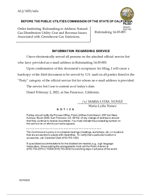 Fillable Online docs cpuc ca ALJ/AES/mln Order Instituting Rulemaking ...