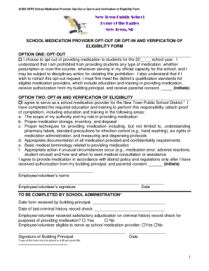 Fillable Online ACBD NTPS School Medication Provider Opt-Out or Opt-In ...