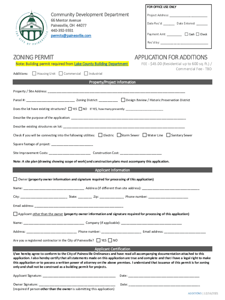 Fillable Online Fillable Online ZONING PERMIT APPLICATION FOR RIGHT-OF ...