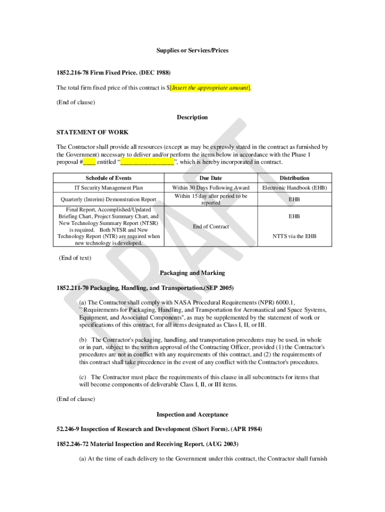 Fillable Online sbir gsfc nasa STTRPhase1 Draft Sample - NASA SBIR Fax Email Print - pdfFiller