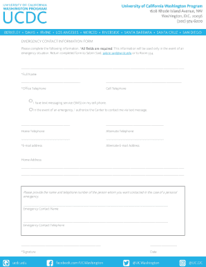 Fillable Online Tenant Emergency Contact Form - Fill Out and Sign ...