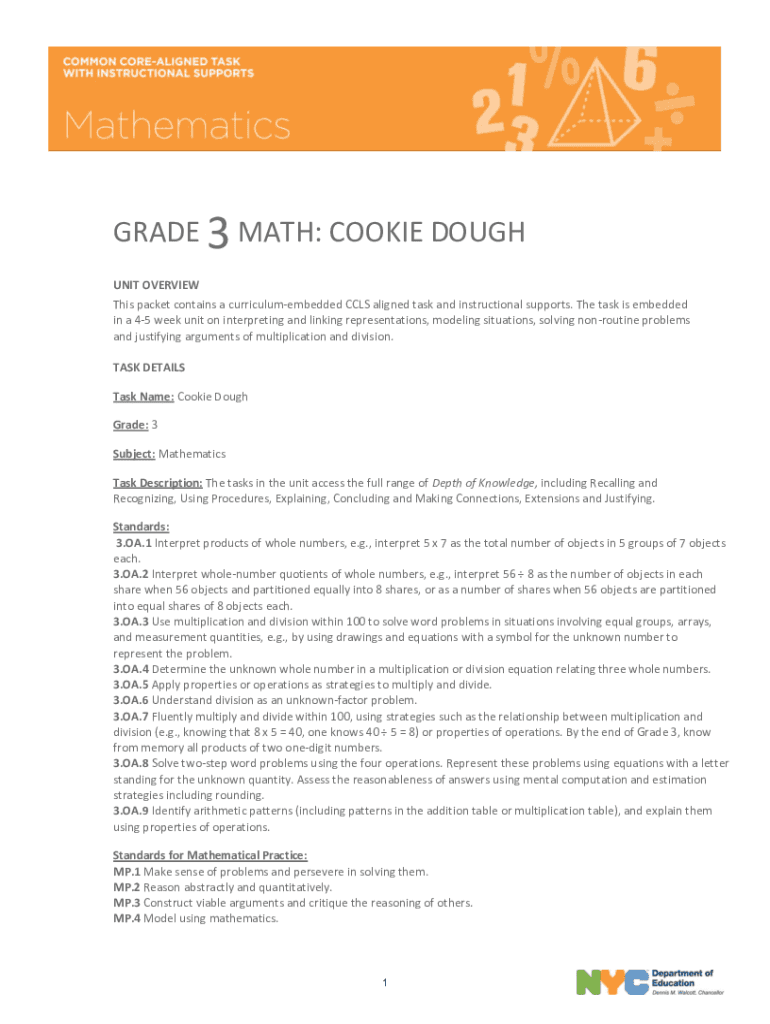 Fillable Online Performance Task 3rd Grade Math Fractions - Shahjalal ...