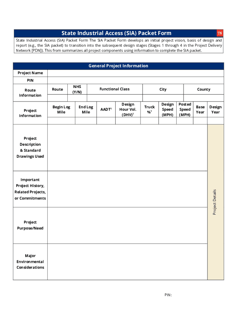 Fillable Online State Industrial Access (SIA) Packet Form Fax Email ...