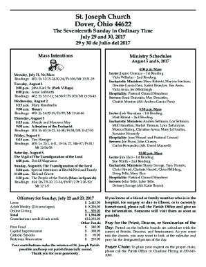 Fillable Online stjosephdover.orgmass-timesMass Times - St. Joseph ...