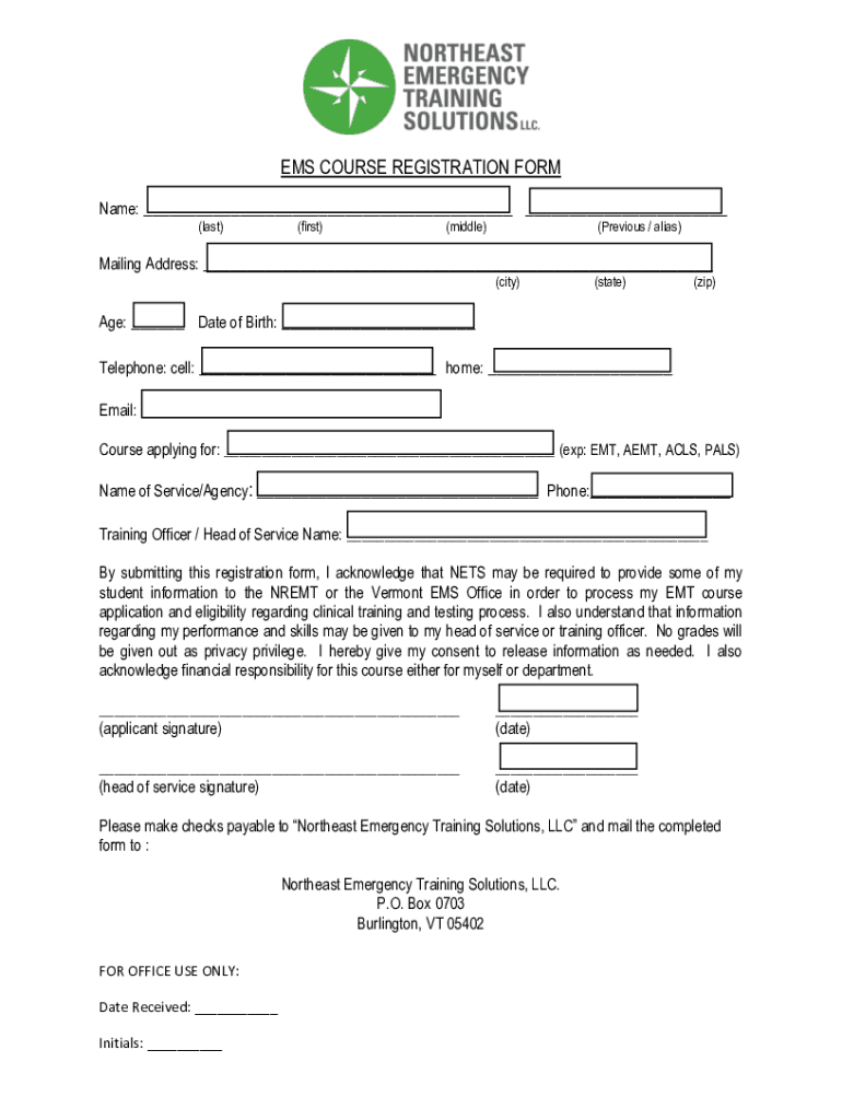 Fillable Online Department of Health Forms Commonly Used by EMS ...