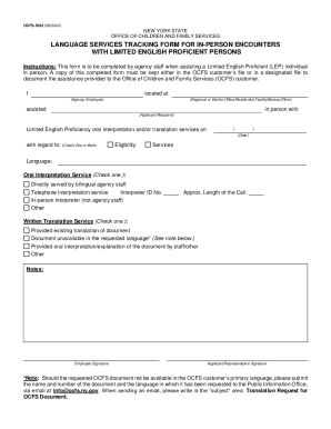 Fillable Online ocfs ny LANGUAGE SERVICES TRACKING FORM FOR IN-PERSON ...