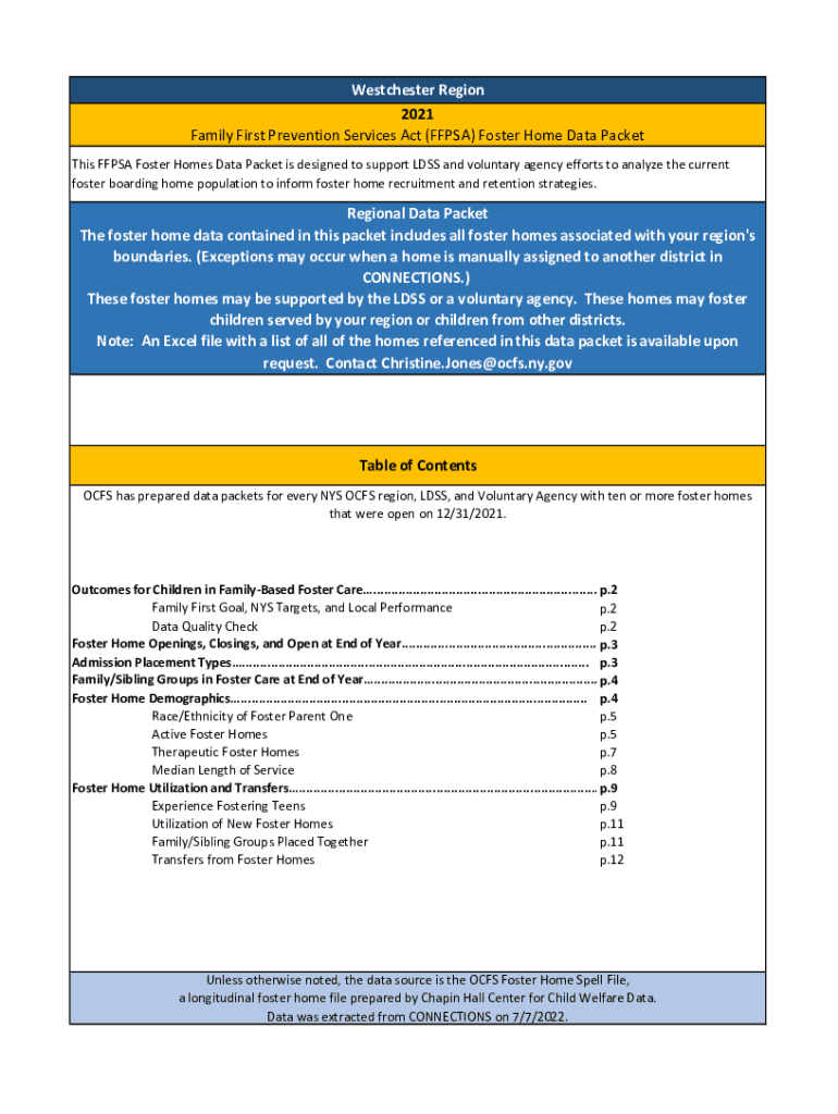 Fillable Online ocfs.ny.govmainsppdWestchester Region 2021 Family First ...