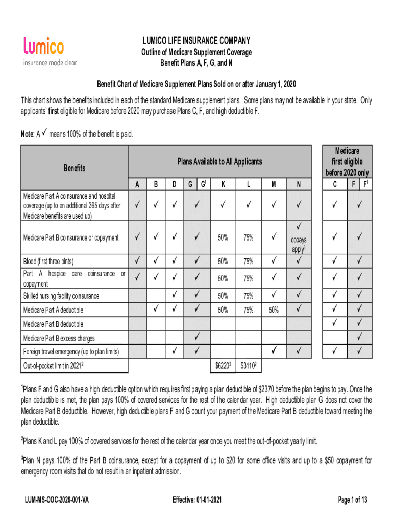 Fillable Online LUMICO LIFE INSURANCE COMPANY Outline of Medicare ...