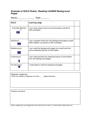 Fillable Online example-of-a-solo-rubric-for-a-student.pdf - LEARNZ Fax ...