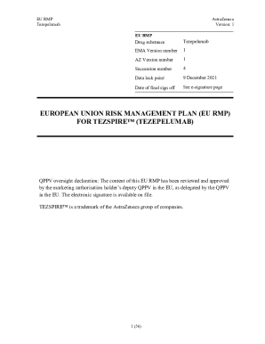 Fillable Online EUROPEAN UNION RISK MANAGEMENT PLAN (EU RMP) FOR VAUser ...