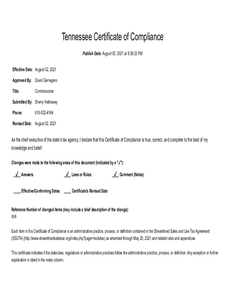 Fillable Online 2021 Certificate of Compliance. 2021 Certificate of Compliance Fax Email Print ...