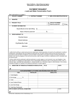 Fillable Online Payment Request Form Land and Water Conservation Fund ...