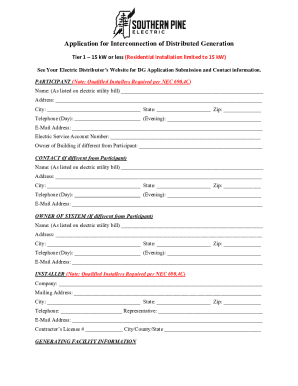 Fillable Online Magnolia Electric Power Application for Interconnection of Distributed ... Fax ...