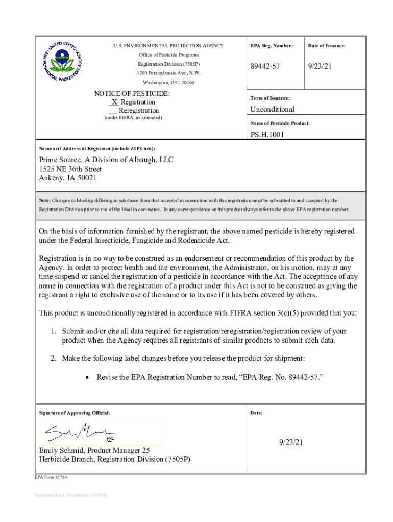 Fillable Online US EPA, Pesticide Product Label, PS.H.1001,09/23/2021 ...