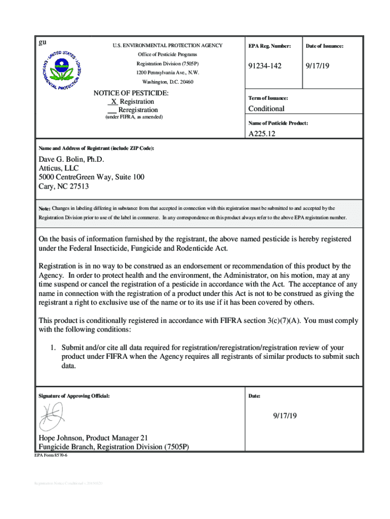 Fillable Online US EPA, Pesticide Product Label, A225.12 ,09/17/2019 ...