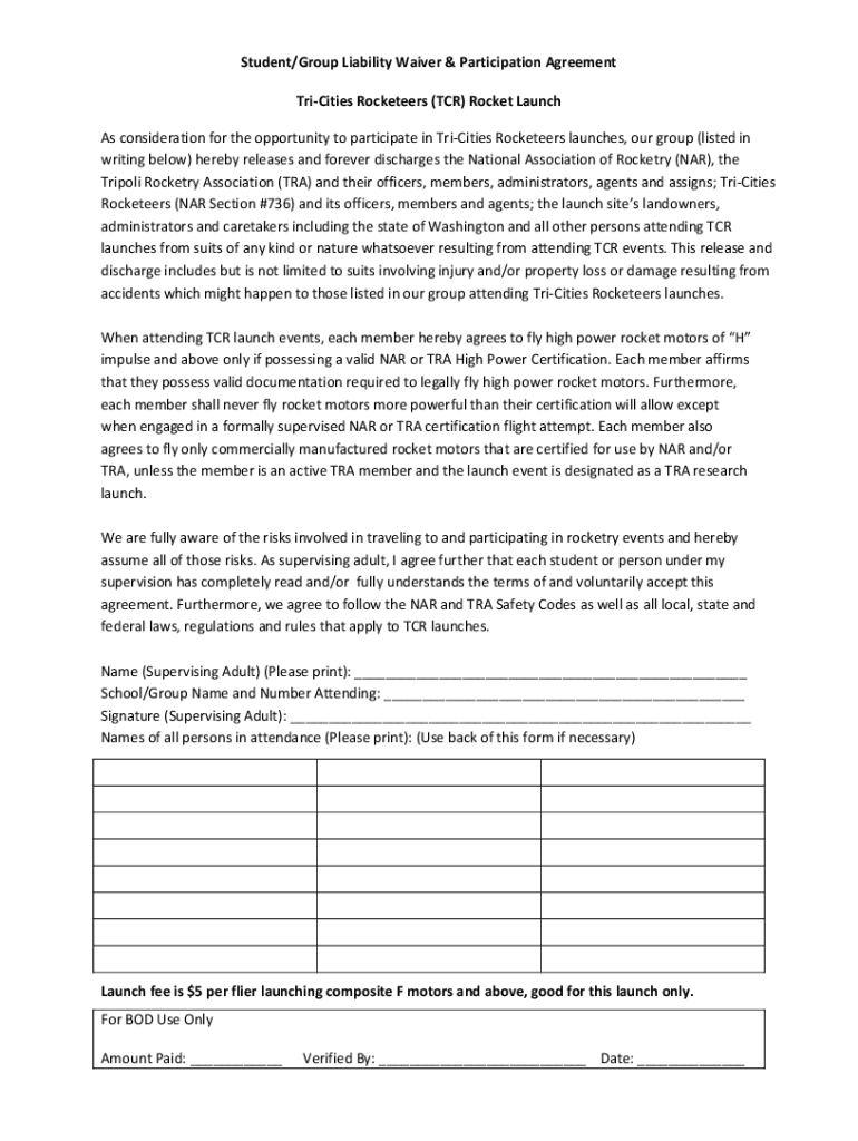 Fillable Online TCR Group Liability Waiver.docx Fax Email Print - pdfFiller