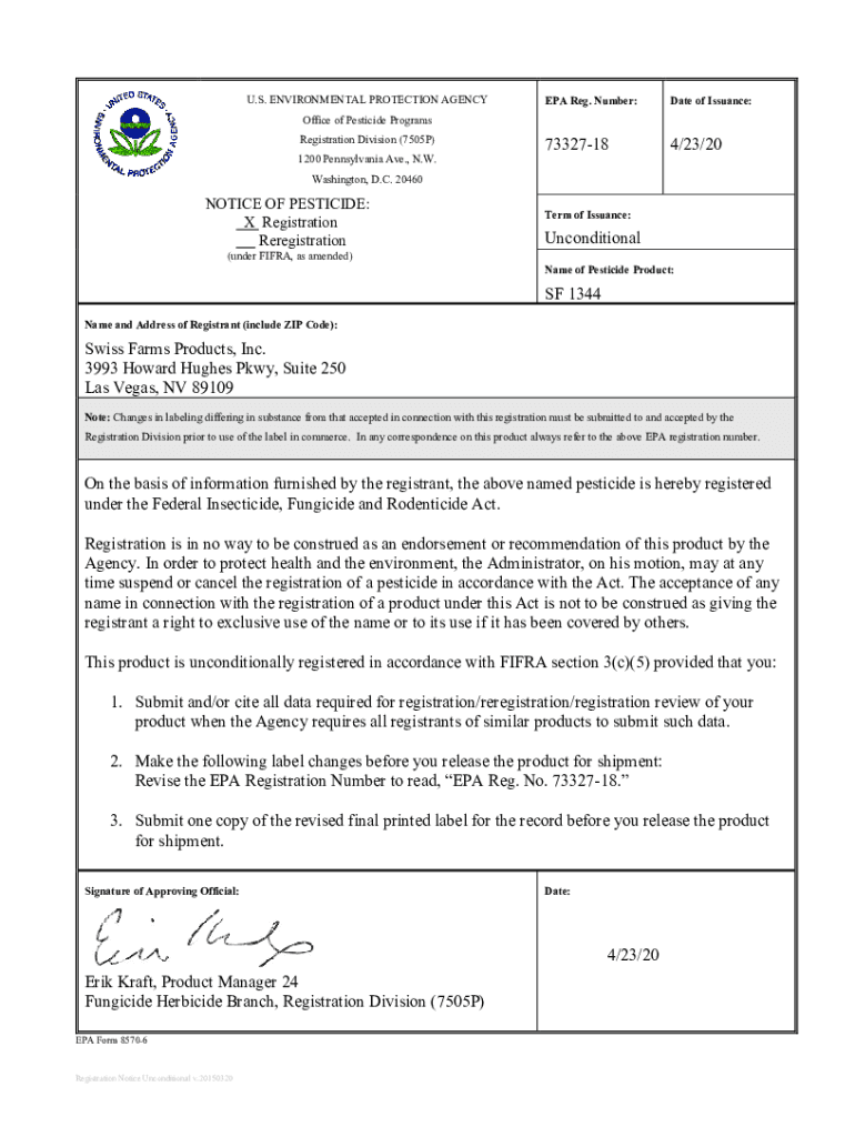 Fillable Online US EPA, Pesticide Product Label, SF 1344,04/23/2020 ...