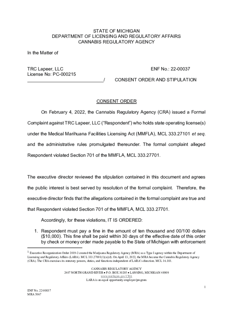 Fillable Online department of licensing and regulatory affairs Fax ...