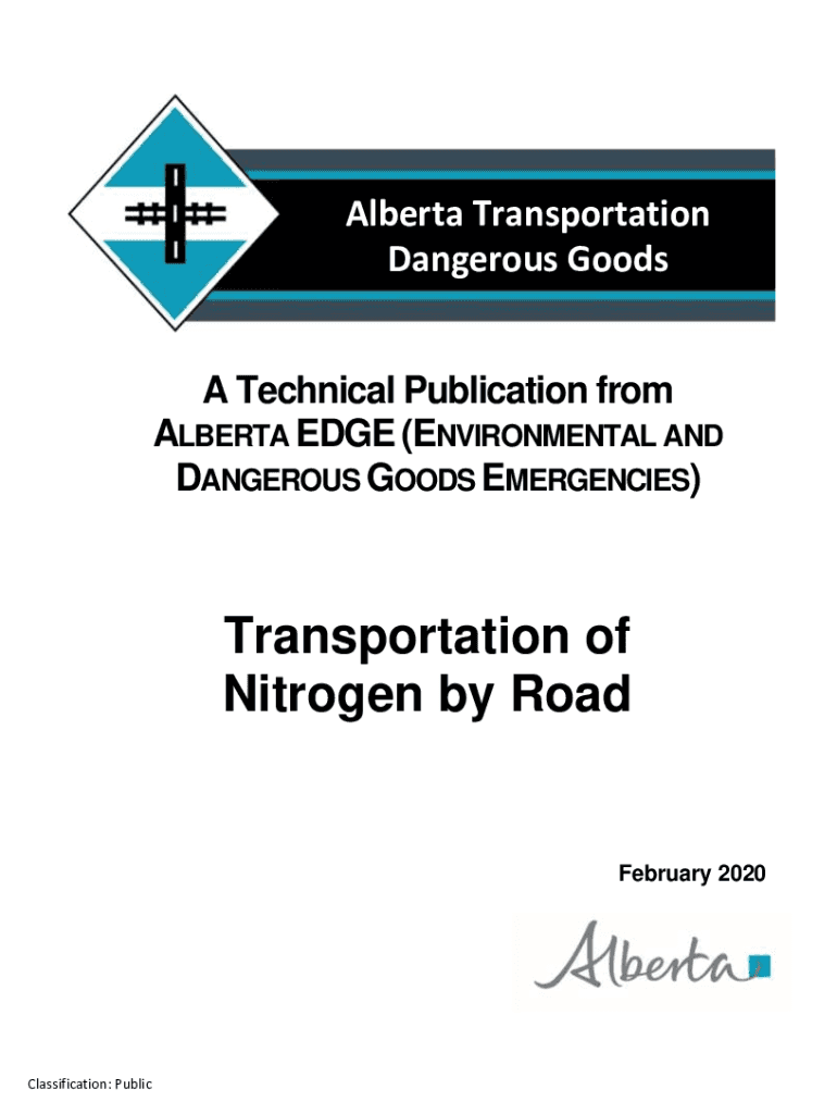 Fillable Online open alberta Transportation of Nitrogen by Road. The ...