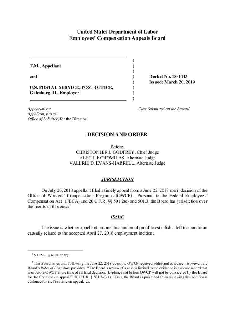 Fillable Online 18-1443: T.M. and U.S. POSTAL SERVICE, POST OFFIC ...