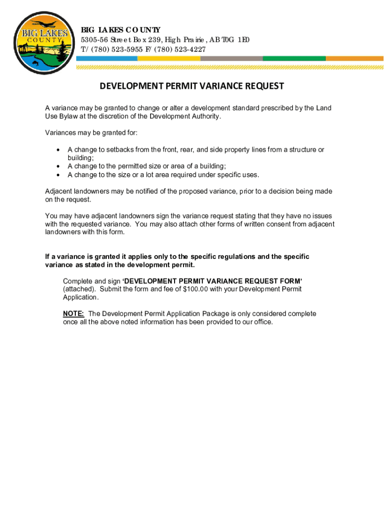 Fillable Online 2019 VARIANCE REQUEST FORM Fax Email Print - pdfFiller