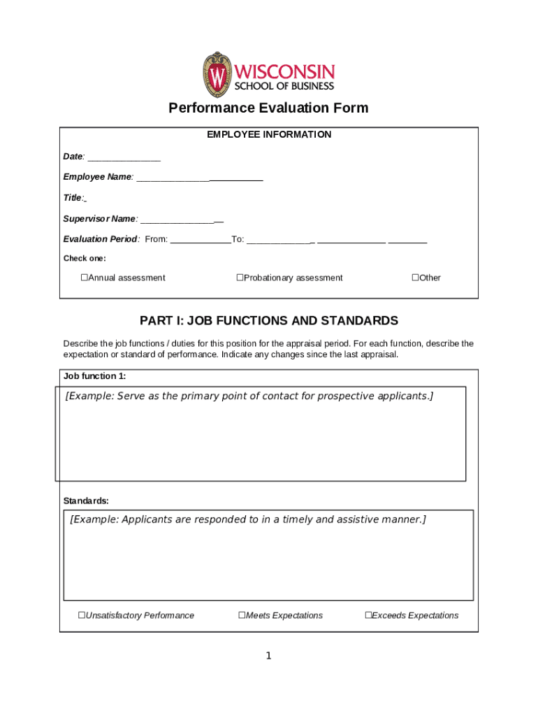 Perance Appraisal Doc Template | pdfFiller
