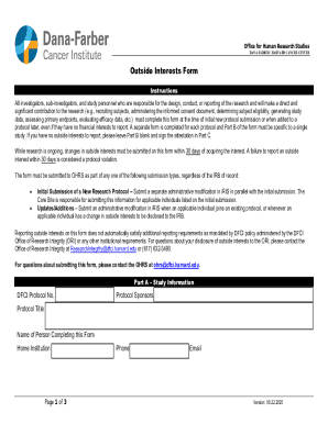Fillable Online Outside Interests Form - DanaFarber/Harvard Cancer ...