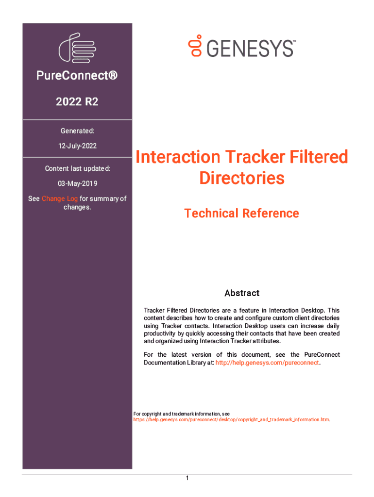 Fillable Online Interaction Tracker Filtered Directories Technical ...