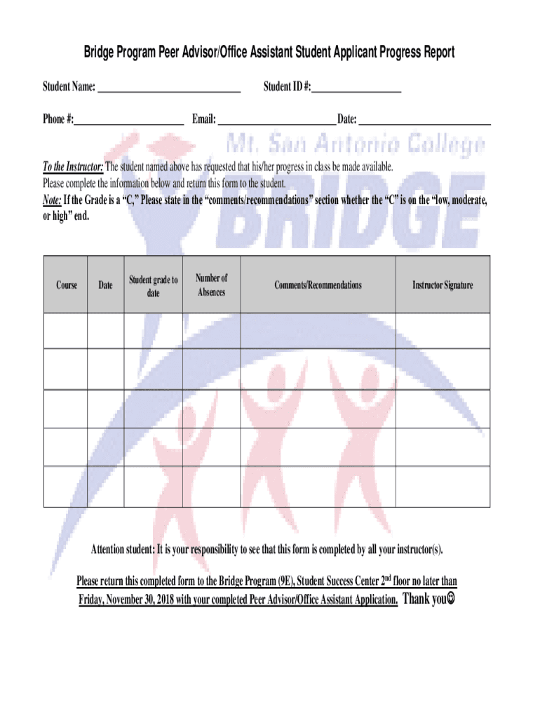 Fillable Online Academic Progress Report - Mt. SAC Fax Email Print - pdfFiller