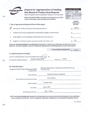 Fillable Online Request for Appropriation of Funding Non-Board ... - Mt. SAC Fax Email Print ...