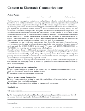 Fillable Online Electronic Communication With Patients - American ...