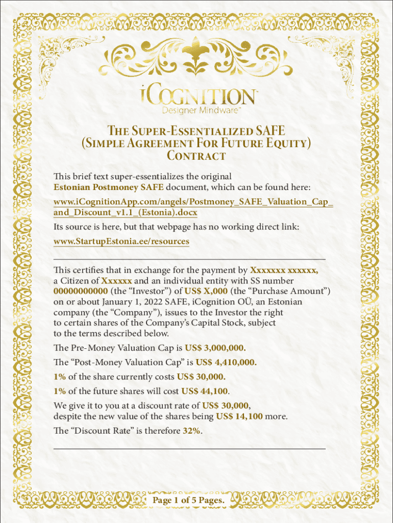 Fillable Online www.trica.coequityblogEXPLAINED: Simple Agreement for ...