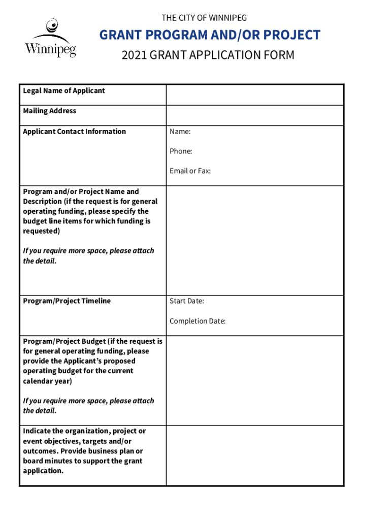 Fillable Online Grant Application Form - English Fax Email Print ...