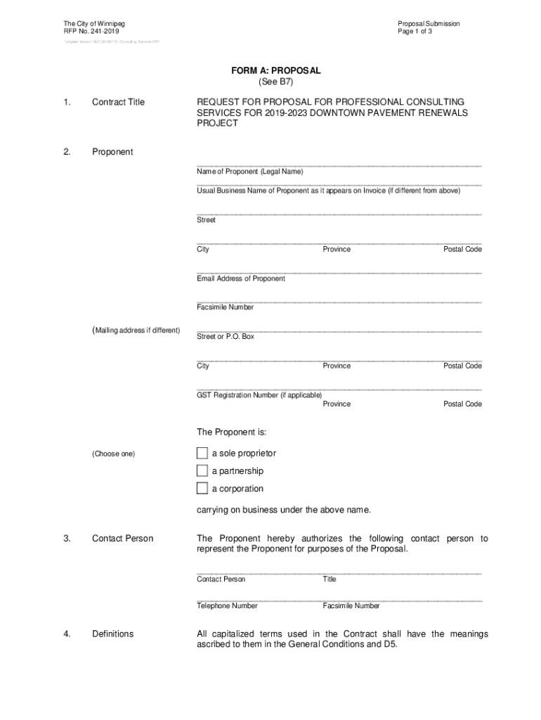Fillable Online Proposal Submission Fax Email Print - pdfFiller