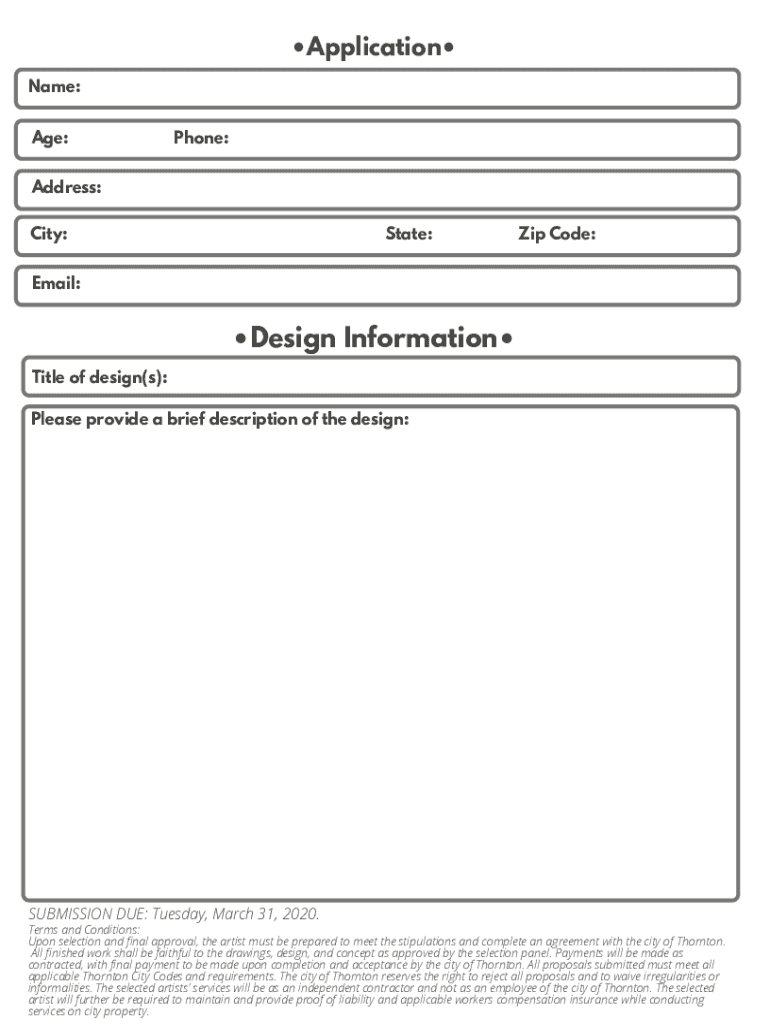 Fillable Online 2020 Outside the Box Traffic Box Mural Project - City ...