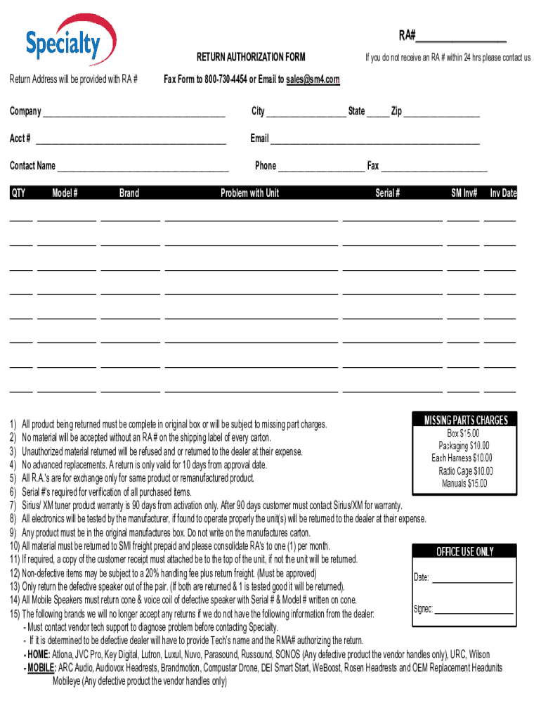 Fillable Online omnisistem.zendesk.comhcen-usRA# (Return Authorization Number) and Repair ...