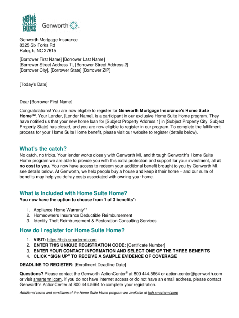 Fillable Online Home Suite Home Sample Borrower Letter. Show this ...