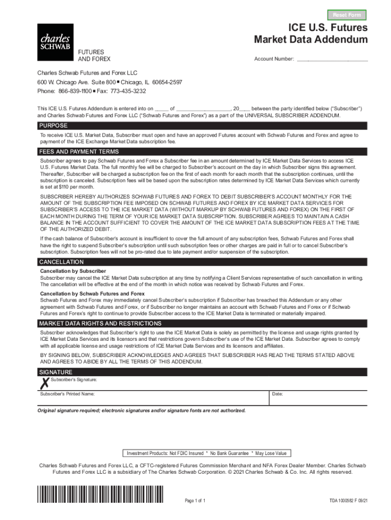 Fillable Online ICE U.S. Futures Market Data Addendum-TDA 0921 Fax ...