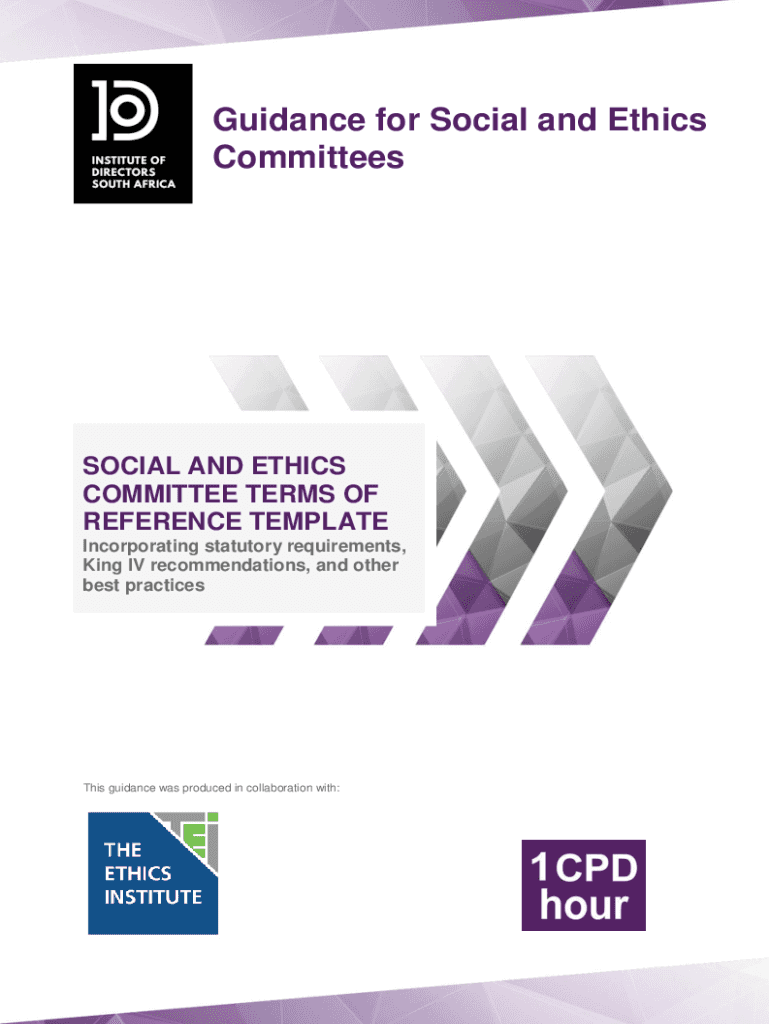 Fillable Online Social and Ethics Committee Terms of Reference Template ...