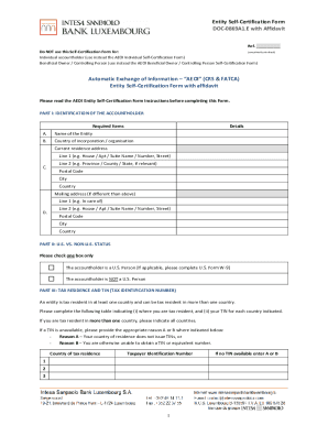 Fillable Online Entity Self-Certification Form DOC-0869A1.E with Affidavit Fax Email Print ...
