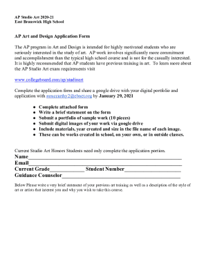 Fillable Online AP Art and Design Application Form Fax Email Print ...