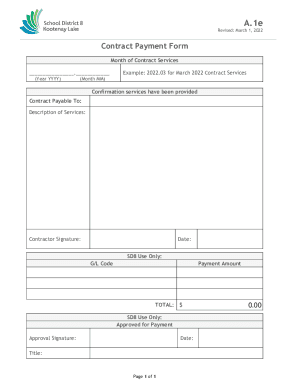 Fillable Online Contract Payment Form Fax Email Print - pdfFiller