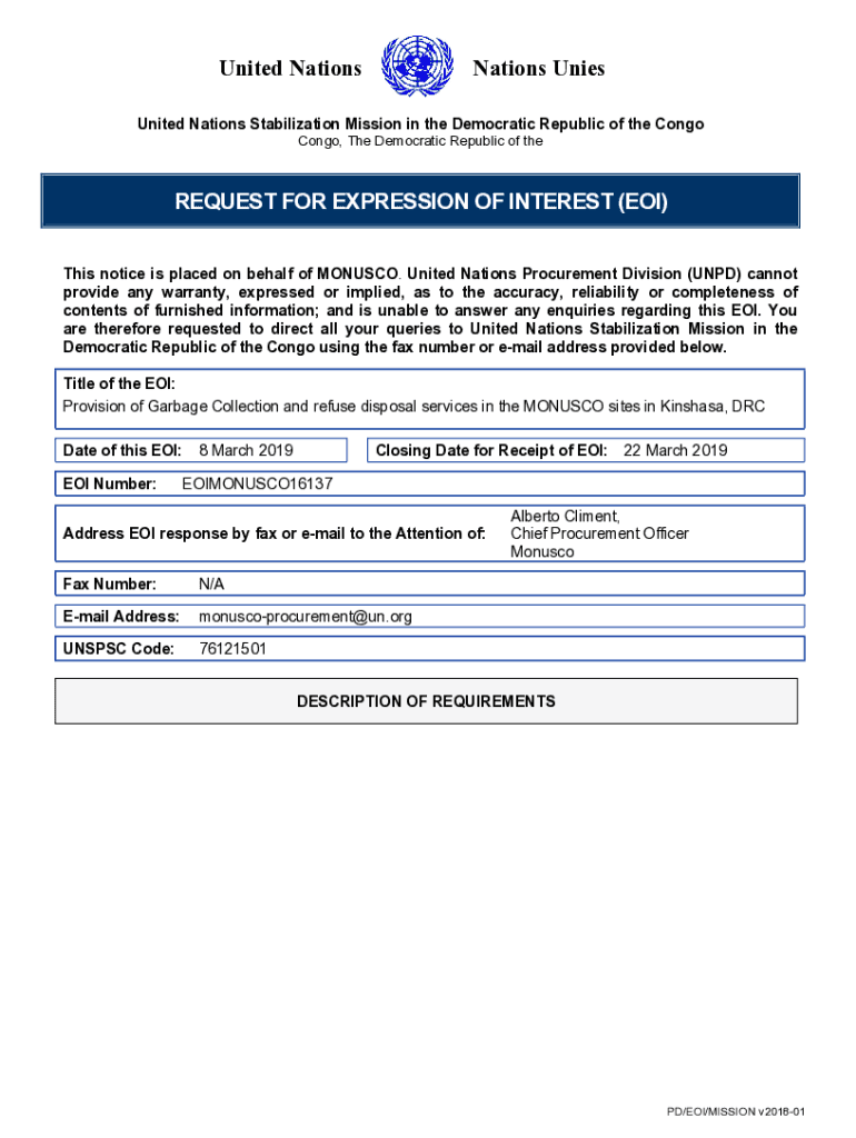 Fillable Online Provision of Garbage Collection and refuse disposal ...