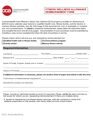 Fillable Online SCO Wellness Allowance Reimbursement Request Form Fax ...