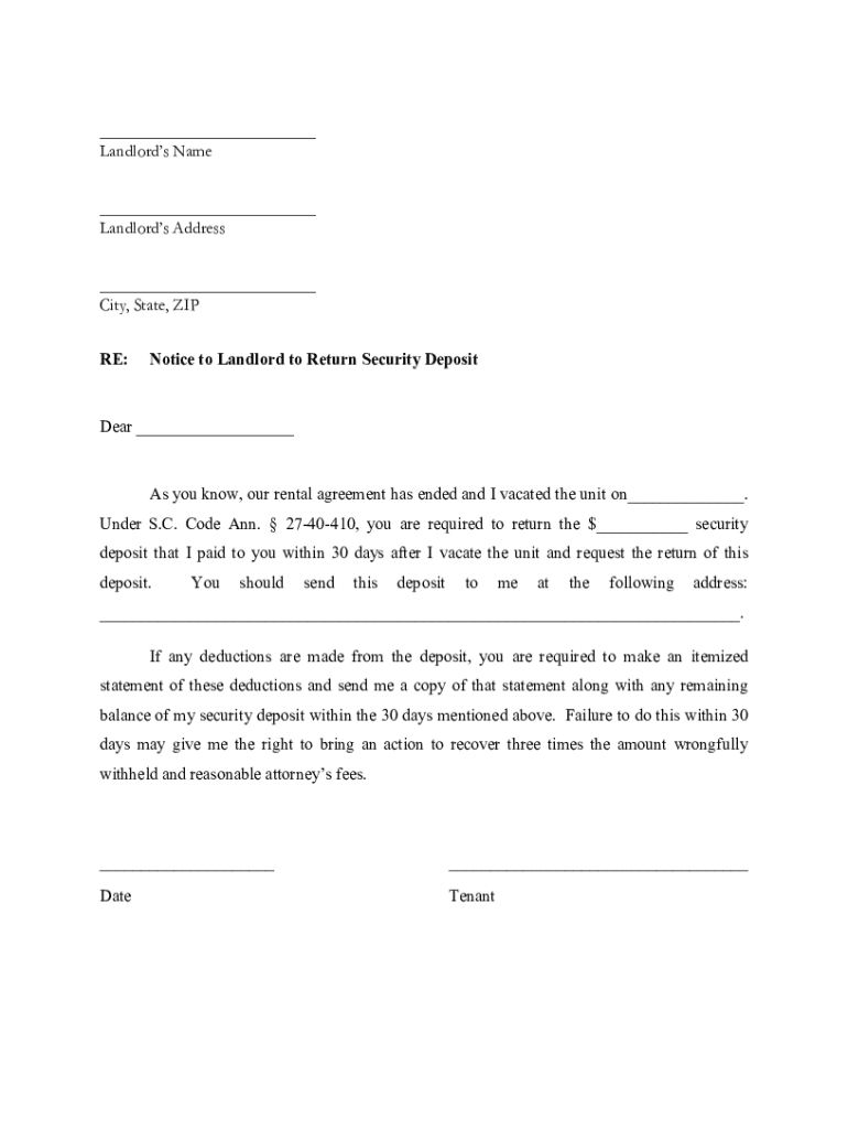 Fillable Online A tenant's right to know his landlords address - The ...