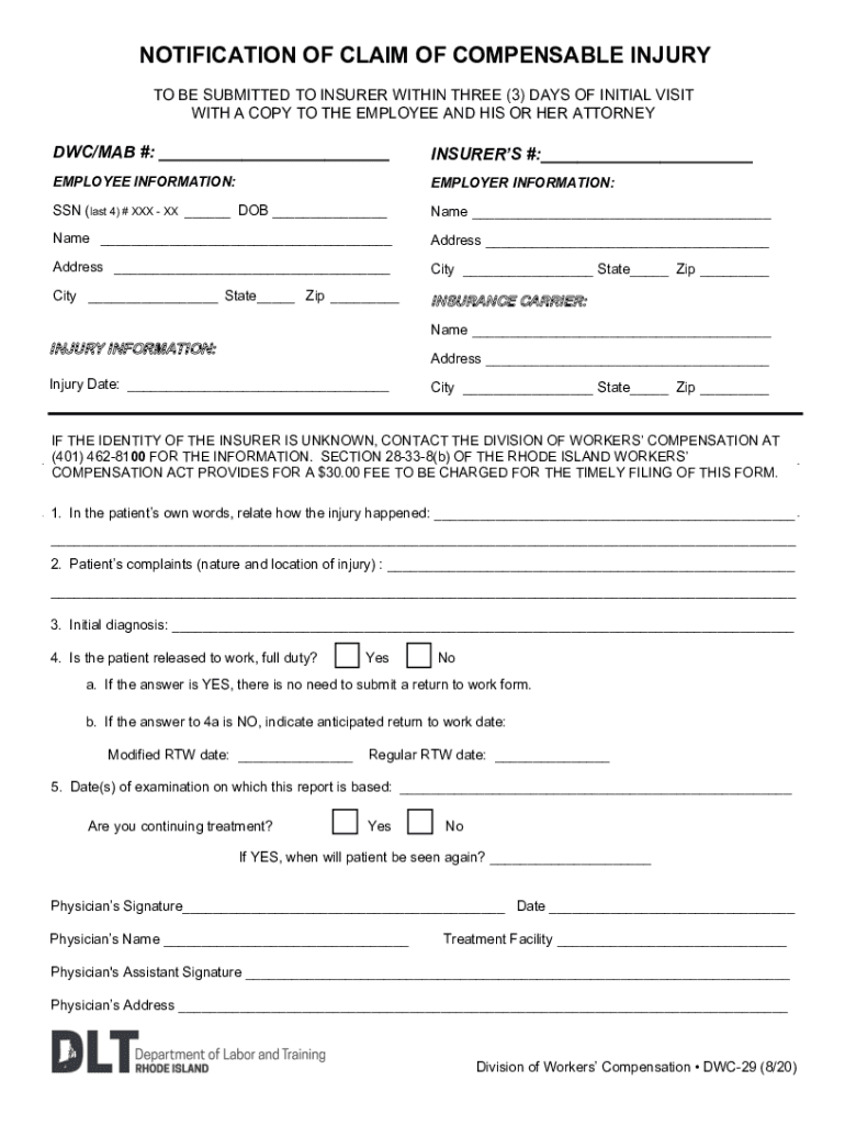 Fillable Online dlt ri www.workerscomp.comworkers-comp ...