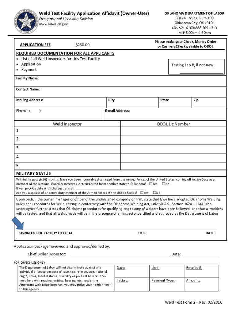 Fillable Online www.templateroller.comtemplate2185922Weld Test Form 2 ...
