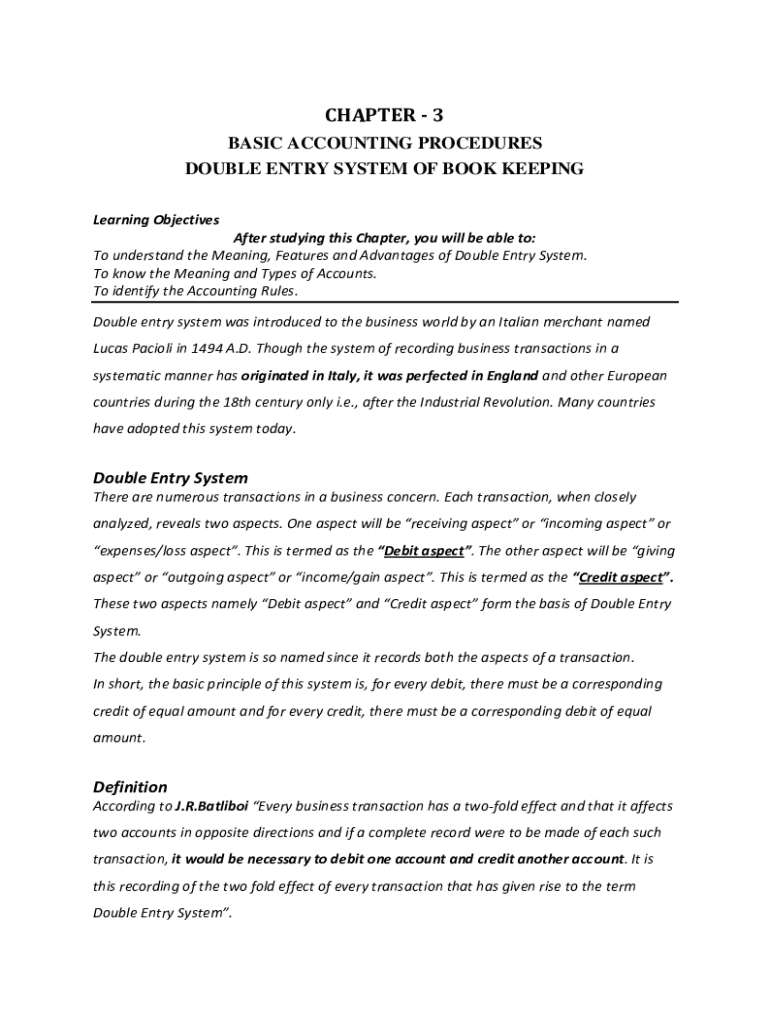Fillable Online faculty ksu edu BASIC ACCOUNTING PROCEDURES DOUBLE ...